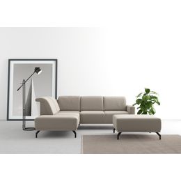 Sit & More Ecksofa SIT & MORE "Bailando L-Form", braun (latte), B:249cm H:84cm T:205cm, Sofas, Ecksofa, wahlweise mit Kopfteilverstellung und Vorziehsitz, motorisch