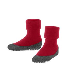 Haussocken Falke "Cosyshoe Kids", M&auml;dchen, Gr. 23-24, rot (rot pepper), Obermaterial: 90% Schurwolle, 10% Polyamid, mehrfarbig, Socken, mit Noppendruck atmungsaktiv,klimaregulierend, geruchshemmend