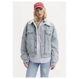 Levi's Jeansjacke LEVI'S "SHERPA TRUCKER", Damen, Gr. S (36), morning sunlight, Denim/Jeans, Obermaterial: 100% Baumwolle, loose fit taillenbedeckt, angesetztes B&uuml;ndchen, Jacken Jeansjacke, mit Teddypl&uuml;sch