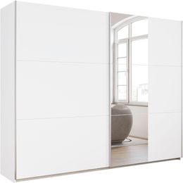 Schwebet&uuml;renschrank Rauch "Kleiderschrank Dreht&uuml;renschrank Schrank Garderobe KRONACH TOPSELLER", wei&szlig; (alpinwei&szlig;, griffleisten alu, 1 spiegel), B:261cm H:210cm T:59cm, Holzwerkstoff, Schr&auml;nke, Schwebet&uuml;renschrank, optional ohne, mit 1 oder 2 Spiegel, viel Stauraum MADE IN GERMANY, Topseller