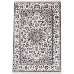 Orientteppich WOVEN ARTS "Nain, auch als L&auml;ufer", beige (creme), B:250cm H:15mm L:350cm, Wolle, Teppiche, handgekn&uuml;pft, mit Fransen, reine Wolle, Wohnzimmer