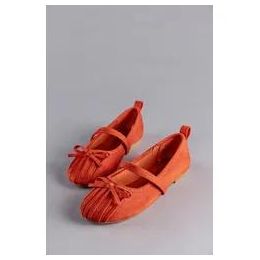 Ballerina ANISTON SHOES, Damen, Gr. 41, orange (orange, rot), Textil, Veloursleder, Schuhe Ballerina, Riemchenballerina, Schlupfschuh, Loafer, Slipper - NEUE KOLLEKTION