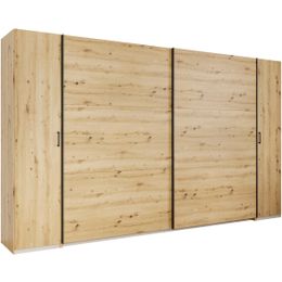 Schwebet&uuml;renschrank Rauch "Kleiderschrank Dreht&uuml;renschrank Schrank Garderobe KRONACH TOPSELLER", braun (eiche artisan, griffleisten graumetallic), B:354cm H:210cm T:59cm, Holzwerkstoff, Schr&auml;nke, Schwebet&uuml;renschrank, mit Dreh- und Schwebet&uuml;ren und vielen Einlegeb&ouml;den MADE IN GERMANY