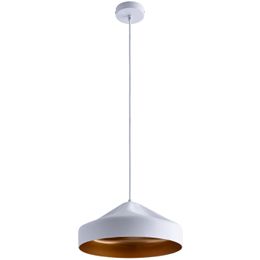 Paco Home Pendelleuchte "HURLEY T", wei&szlig;, 1, &Oslash; 36cm H: 18cm, Leuchten, H&auml;ngelampe Esszimmer K&uuml;chenlampe H&auml;ngend Esstischlampe Innen Gold, Pendelleuchte
