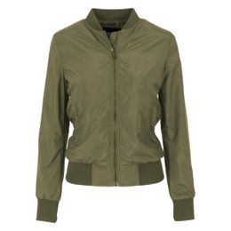 Allwetterjacke Urban Classics "Urban Classics Damen Ladies Light Bomber Jacket", Damen, Gr. L, olive, 100% Polyester, unifarben, normal, Rundhals, Jacken