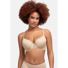 B&uuml;gel-BH Dorina "Adele", Damen, Gr. 90, Cup G, beige, Obermaterial: 58% Polyamid, 25% Polyester, 17% Elasthan, unifarben, bequem, BHs B&uuml;gel-BH, mit vorgeformten K&ouml;rbchen