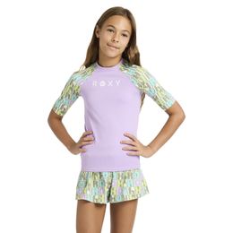 Rash Guard Roxy "Roxy Active", Kinder, Gr. 6(115-120cm), lila (oil gr&uuml;n letter up), Obermaterial: 82% Microfaser, 18% Elasthan;, Shirts