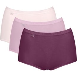Maxislip Sloggi "Basic+ Maxi C3P", Damen, Gr. 44, bunt (multiple colours 13), Single Jersey, Obermaterial: 95% Baumwolle, 5% Elasthan, figurbetont, Unterhosen, perfekter Sitz