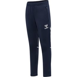 Trainingshose Hummel "HMLCORE 2.0 TRAINING PANTS KIDS", Kinder, Gr. 140, N-Gr, marine, wei&szlig;, Obermaterial: 100% Polyester, Hosen Trainingshose, leichtes Material, elastischer Bund mit innenliegendem Kordelzug