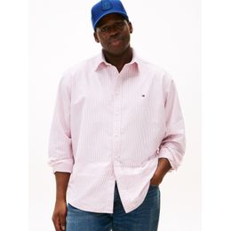 Tommy Hilfiger Big & Tall Langarmhemd "BT - HERITAGE OXFORD STRIPE", Herren, Gr. 5XL, N-Gr, medium rot, wei&szlig;, Web, Obermaterial: 100% Baumwolle, TOMMY HILFIGER BIG & TALL, regular fit normal, Manschette, Hemden, fein gestreift, Gro&szlig;e Gr&ouml;&szlig;en, regular fit, Button-down-Kragen