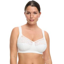 B&uuml;gelloser BH SuSa "Classic", Damen, Gr. 85, Cup F, wei&szlig;, Obermaterial: 54% Polyamid, 27% Baumwolle, 19% Elasthan, unifarben, bequem, BHs, Spitze, gen&auml;hte Cups, Jacquard-Muster, elastisch, Komforttr&auml;ger