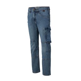 Workerjeans HERO by John Medoox "CALGARY Denim Basic Workwear Arbeits-Cargojeans", Herren, Gr. 50, L&auml;nge 32, blau (mid blau used), Denim/Jeans, 99% Baumwolle, 1% Elasthan, regular fit lang, Jeans, Arbeits-Cargojeans Denim / Jeansf&uuml;r Herren