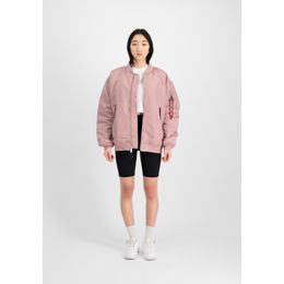 Bomberjacke Alpha Industries "MA-1 Core W", Damen, Gr. M/L, rosa (silber pink), Obermaterial: 100% Nylon; Futter: 100% Nylon; F&uuml;llung: 100% Polyester, Jacken Bomberjacke