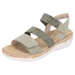 Keilsandalette Remonte, Damen, Gr. 38, gr&uuml;n (salbei), Bast, Lederimitat, Schuhe, Riemchensandale, Bequemschuh, Sommerschuh mit Soft-Fu&szlig;bett