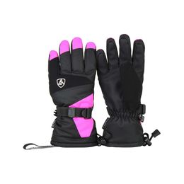 Peak Mountain Ski-/ Snowboardfingerhandschuhe "Miss" in Schwarz/ Pink - 49% | Gr&ouml;&szlig;e S/M | Damenhandschuhe
