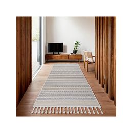 Mioli Kurzflor-Teppich "Meridyen" in Beige/ Wei&szlig; - 69% | Gr&ouml;&szlig;e 100x200 cm |