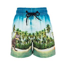 ZIGZAG Badeshorts "Dino" in Gr&uuml;n/ Blau - 54% | Gr&ouml;&szlig;e 104/110 | Kinder-bademode