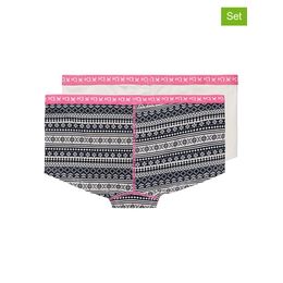 KARI TRAA 2er-Set: Pantys in Schwarz/ Wei&szlig;/ Pink - 34% | Gr&ouml;&szlig;e M | Damen-unterteile