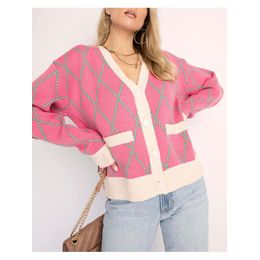 Milan Kiss Cardigan in Pink - 60% | Gr&ouml;&szlig;e XL | Damen-pullover-cardigans