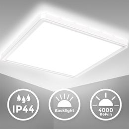 B.K.LICHT LED Deckenleuchte &raquo;LED Bad-Deckenlampe, mit Backlight, Ultraflach&laquo; LED-Modul 1 Stk. Neutralwei&szlig; Indirektes Licht, 18W, 4.000K, 2400Lm, IP44, L:29cm 