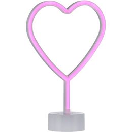 JUST LIGHT LED Wandleuchte &raquo;NEON-HERZ&laquo; LED-Board 1 Stk. Warmwei&szlig; pink