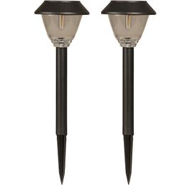 Luxform Gartenleuchte &raquo;Solar-Gartenlampe - Kodiak - 2 St - 5 Lumen - LED&laquo; LED-Modul 2 Stk. Aus Edelstahl & Glas gefertigt schwarz