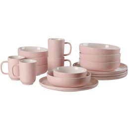 Ritzenhoff Breker Kombiservice Jasper, Rosa, Keramik, 16-teilig, 320 ml, 39x34x41 cm, Essen & Trinken, Geschirr, Geschirr-Sets, Kombiservice