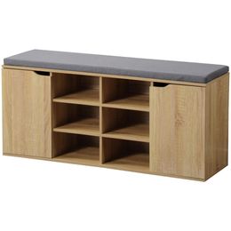 Kesper Garderobenbank, Sonoma Eiche, F&uuml;llung: Polyurethan (Pur), 103x48x30.50 cm, Fsc, Garderobe, Garderobenb&auml;nke