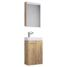 Mid.you G&auml;stebad VCM Slito, Honigeiche, Holzwerkstoff, 41 cm, h&auml;ngend, Badezimmer, G&auml;ste-WC