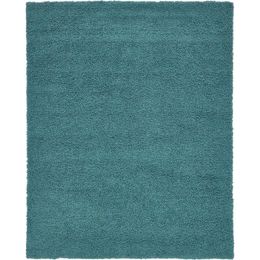 MyFlair Hochflor-Teppich &raquo;Shaggy Shag, LAGERR&Auml;UMUNG!&laquo; rechteckig 38 mm H&ouml;he gewebt, Uni Farben, ideal im Wohnzimmer & Schlafzimmer blau Polypropylen (PP)