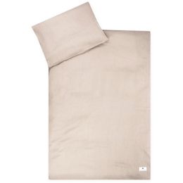 Julius Z&ouml;llner Kinderbettw&auml;sche &raquo;Baby- und Kinderbettw&auml;sche aus 100% Musselin&laquo; 2 Stk. erh&auml;ltlich in den Gr&ouml;&szlig;en 80x80+35x40cm und 100x135+40x60cm beige Musselin, 