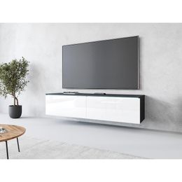 Home Affaire Lowboard &raquo;LOWBOARD D, wahlweise mit oder ohne Beleuchtung&laquo; modernes TV-Board ohne Griffe, mit viel Stauraum,stehend und h&auml;ngend schwarz-