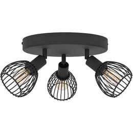 Eglo Deckenleuchte &raquo;Sonnino Deckenlampe 3-fach, schwenkbare Spots, Metall, Deckenspot, E14&laquo; E14 1 Stk. Spot - H18,5 x &Oslash;25 cm - schwarz - 3X40W exkl.