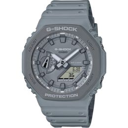 Casio G-Shock Herren Casio G-SHOCK Chronograph Quarzuhr, Armbanduhr,Herrenuhr,digital, bis 20bar wasserd.Resinarmband grau