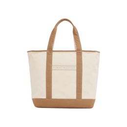 Tommy Hilfiger Damen &raquo;TH SUMMER CANVAS TOTE&laquo;, Damen Henkeltasche, Beuteltasche, Strandtasche mit Kontrastbesatz braun