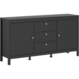 Home Affaire Sideboard &raquo;Madrid, Aufbewahrung, Schubladenschrank, Sideboard,&laquo; mit 2 T&uuml;ren und 3 Schubladen, Breite 151 cm, H&ouml;he 80 cm schwarz 