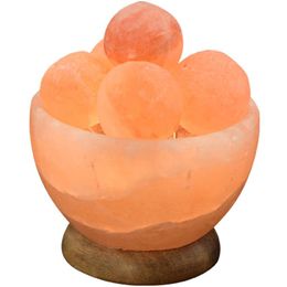 Himalaya Salt Dreams Salzkristall-Tischlampe &raquo;Salzkristallschale&laquo; E14 1 Stk. Warmwei&szlig; Handgefertigt aus Salzkristall - jeder Stein ein Unikat, H: ca.