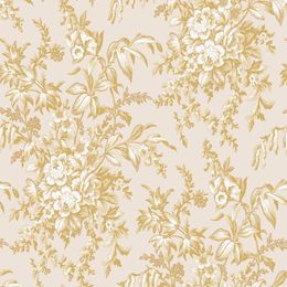 Laura Ashley Vliestapete &raquo; Picardie Pale Gold Vliestapete&laquo; gebl&uuml;mt glatt Picardie Pale Gold Vliestapete gold Vlies