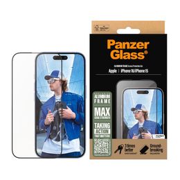 PanzerGlass Displayschutzglas &raquo;Aluminum Frame Screen Protection&laquo; f&uuml;r Apple iPhone 16;Apple iPhone 15 Displayschutzfolie, Schutzfolie, Bildschirmschutz