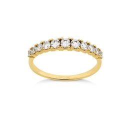 OROLINO Damen Fingerring &raquo;Gold 333 mit 11 wei&szlig;en Zirkonia-Steinen&laquo; gelb