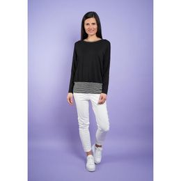 Seidel Moden Damen Longshirt &raquo;Exklusiv bei OTTO&laquo; Unifarben, mit Streifen-Details -MADE IN GERMANY schwarz 50