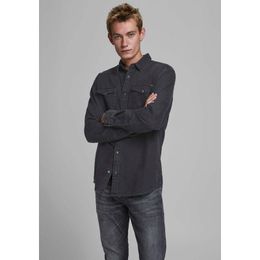 Jack & Jones Jack & Jones Herren Jeanshemd &raquo;JJESHERIDAN im Workwear-Stil mit robuster Baumwollqualit&auml;t&laquo; unifarben, modisch, slim fit, Baumwolle, Hemdkragen schwarz