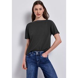 Street One Damen Street One T-Shirt mit Nieten grau 38
