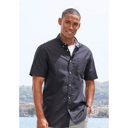 H.I.S. H.I.S Herren Kurzarmhemd &raquo;regular-fit&laquo; mit Button-down-Kragen, reine Baumwolle schwarz S (37/38), N-Gr