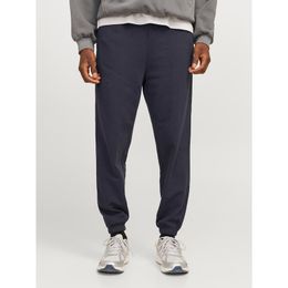 Jack & Jones Jack & Jones Herren Sweathose &raquo;JPSTGORDON mit Kordel und elastischem Bund&laquo; unifarben, modisch, regular fit, Baumwollmischung blau S, N-Gr
