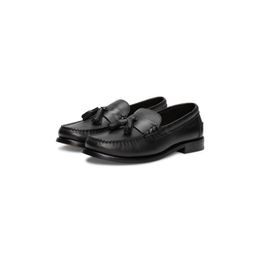 Tommy Hilfiger Herren Slipper &raquo;HILFIGER TASSEL LTH LOAFER&laquo; , Blockabsatz, Mokassin, Businessschuh mit modischer Quasten schwarz 40