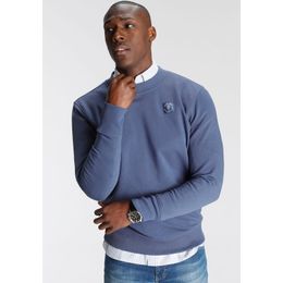 Delmao Herren DELMAO Sweatshirt, Langarm, Regular Fit, unifarben, Basic-Stil blau L (52/54)