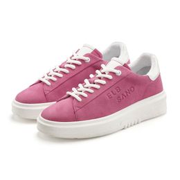 ELBSAND Damen Sneaker &raquo;Schn&uuml;rschuh&laquo; Schn&uuml;rhalbschuh,Freizeitschuh aus Leder mit modischer Plateausohle pink 40