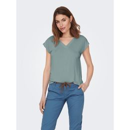 Only Damen Only V-Shirt &raquo;ONLFREE S/S MOD.V-NECK TOP JRS NOOS&laquo; blau XS (34)