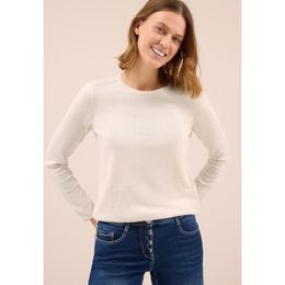 Cecil Damen Strickpullover mit feinem Detail an der Schulter und Viskose-Anteil beige XXL (46)